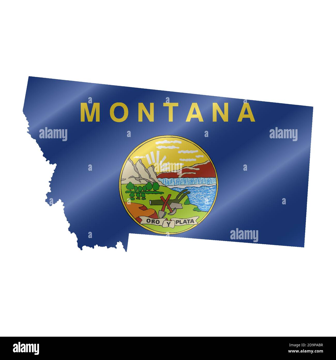 Political map of montana Cut Out Stock Images & Pictures - Alamy
