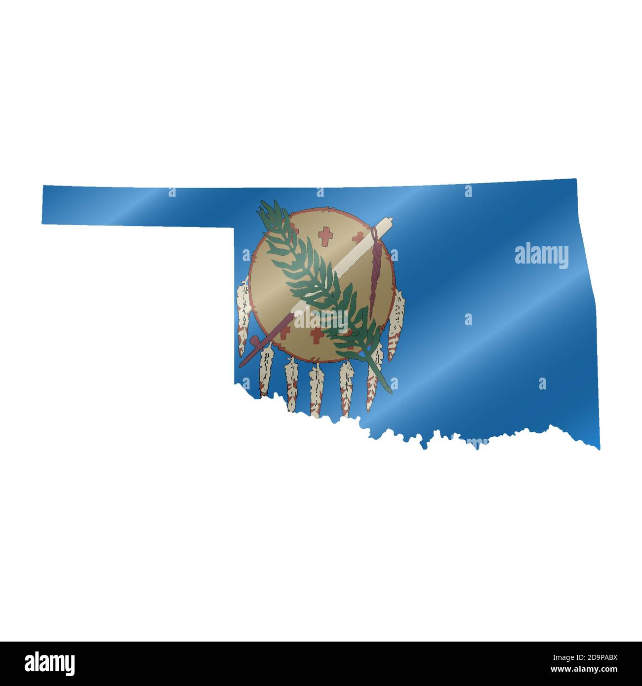 Waving flag map of Oklahoma. Vector illustration Stock Vector Image ...