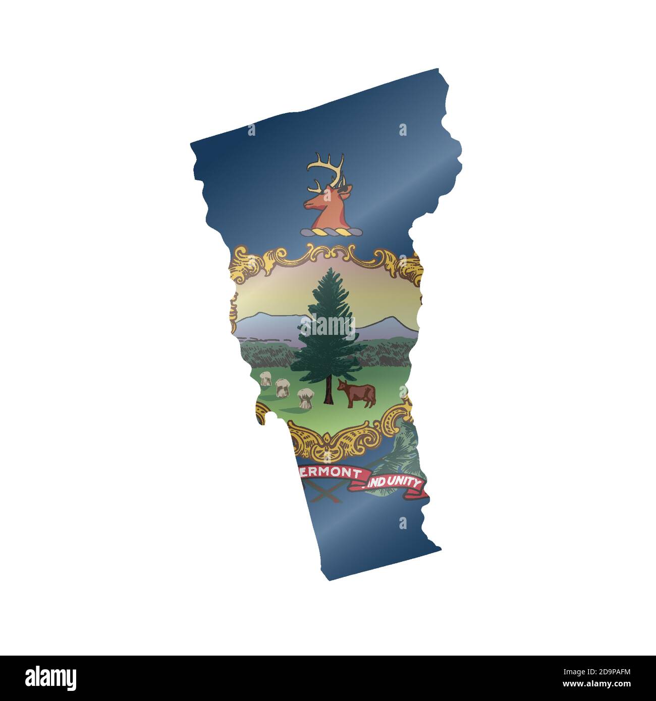 Waving flag map of Vermont. Vector illustration Stock Vector Image ...