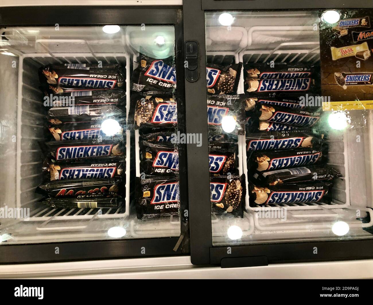 Snickers Ice cream inside a chiller Stock Photo - Alamy