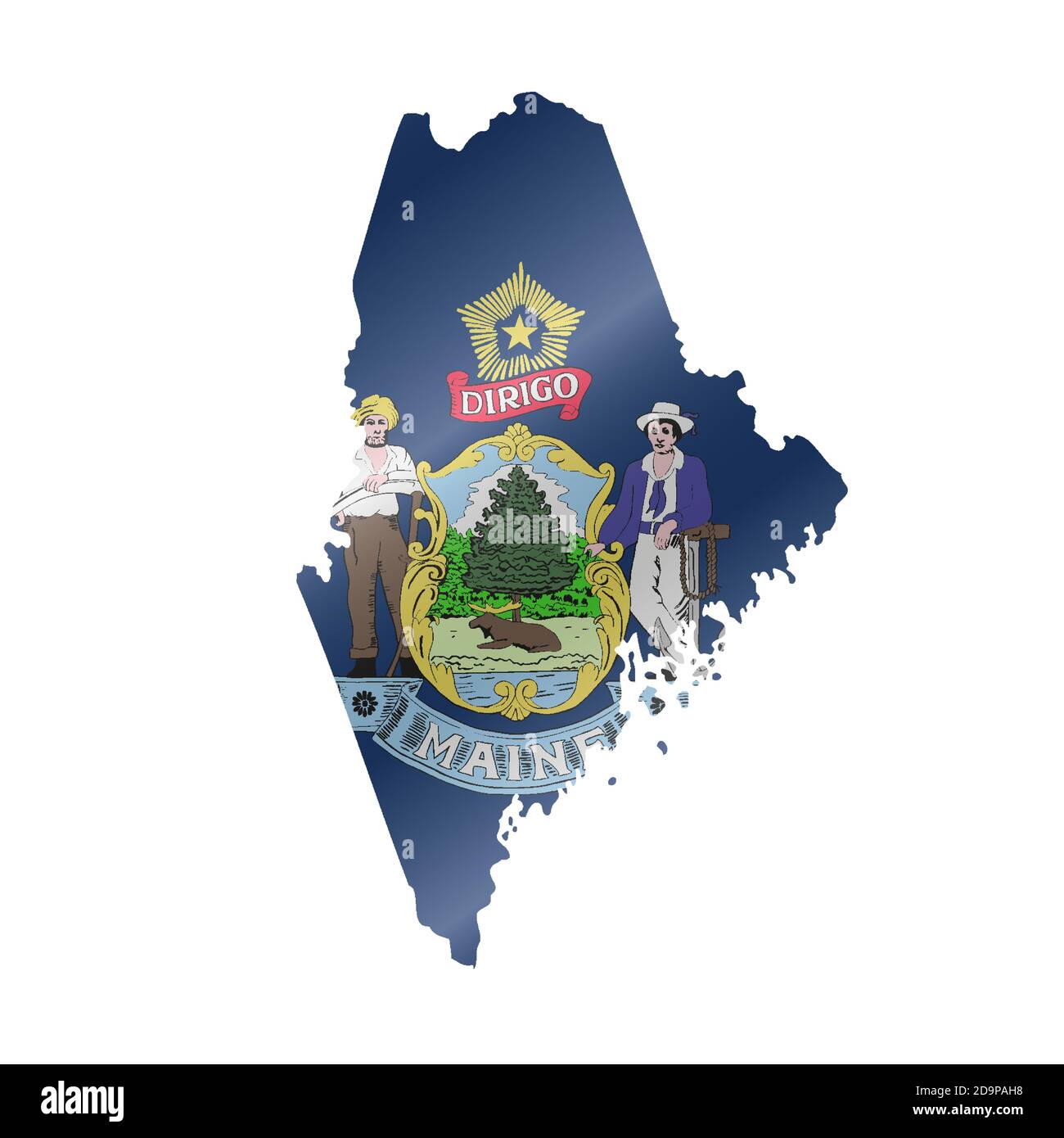 Waving flag map of Maine. Vector illustration Stock Vector Image & Art ...