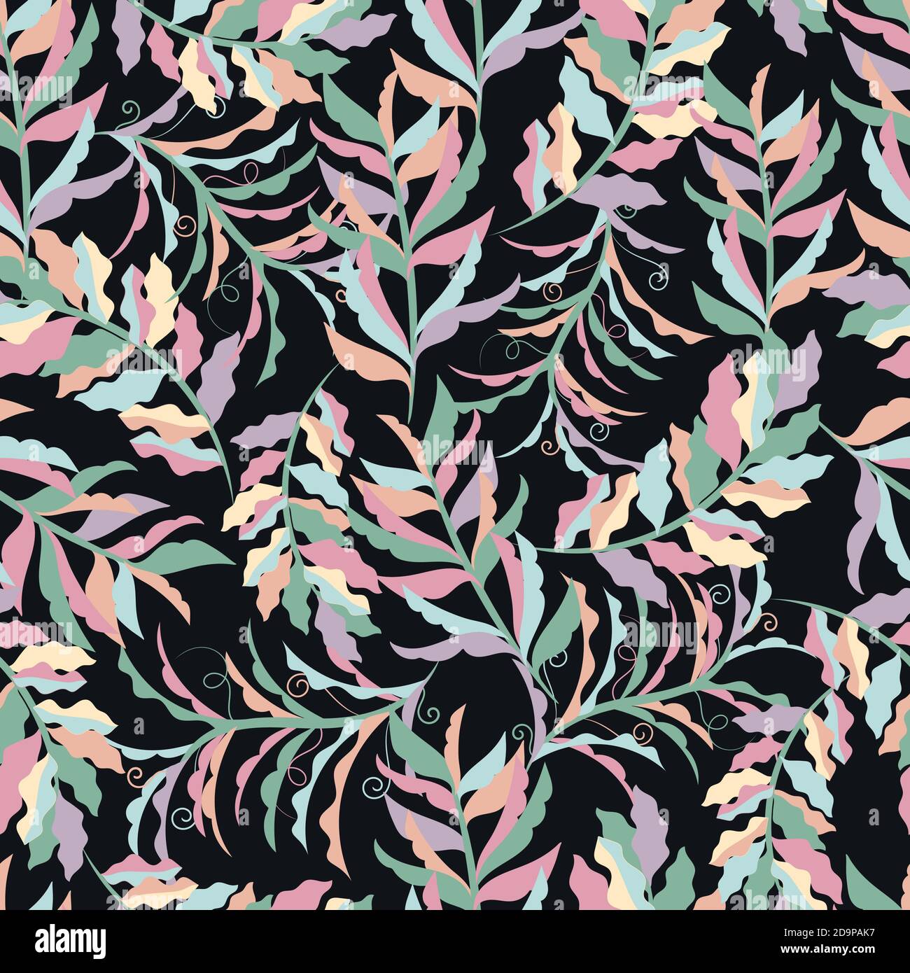 Elegant leaves seamless vector Stock Vector Images - Alamy