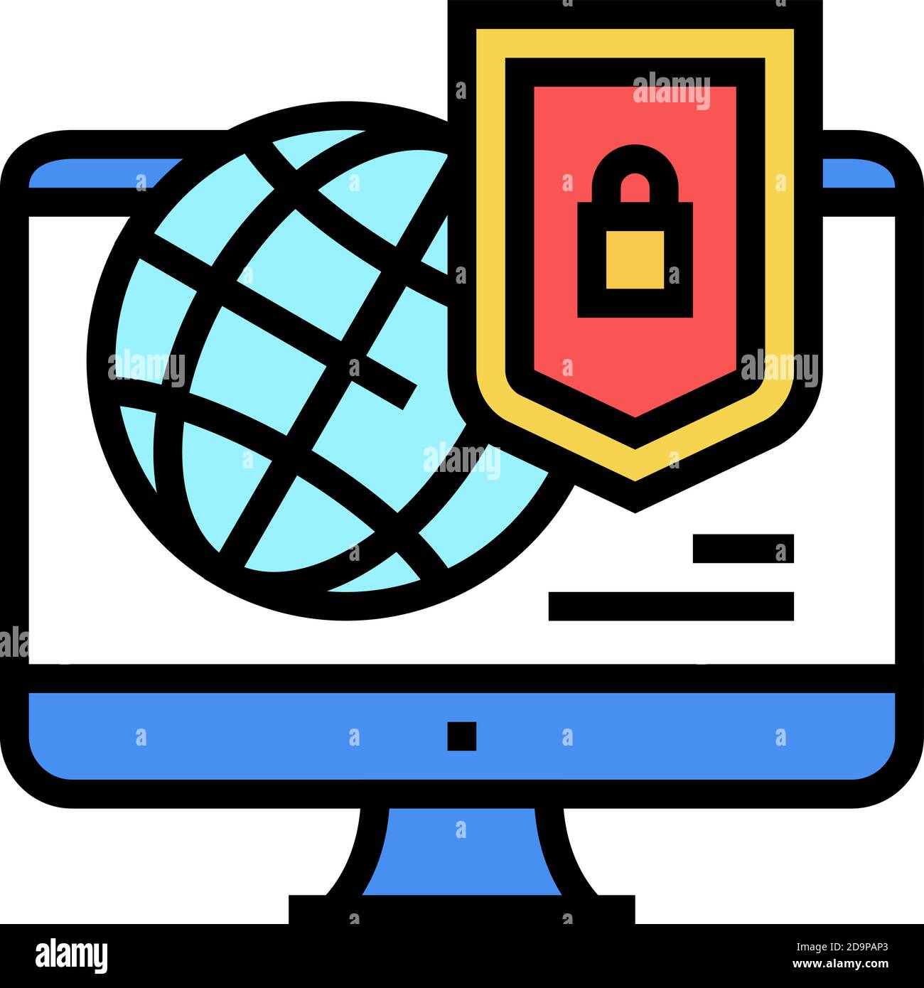 world protection internet password color icon vector illustration Stock ...