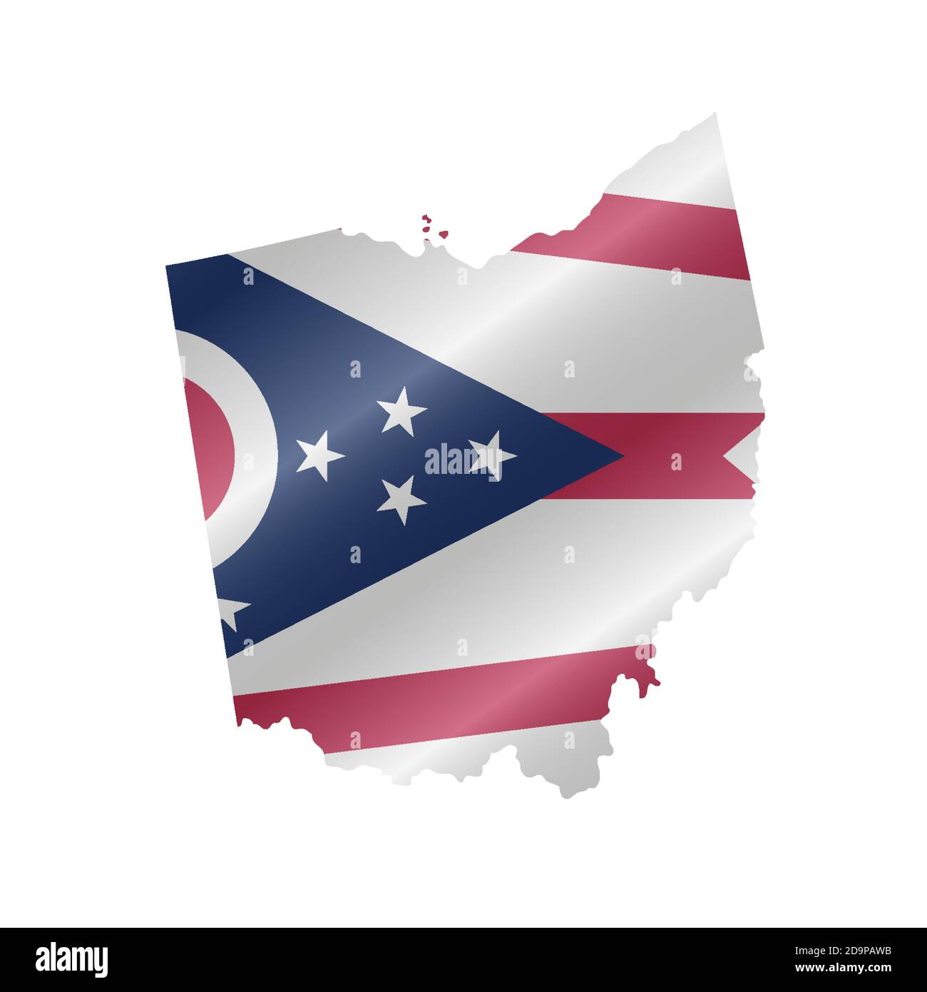Waving flag map of Ohio. Vector illustration Stock Vector Image & Art ...