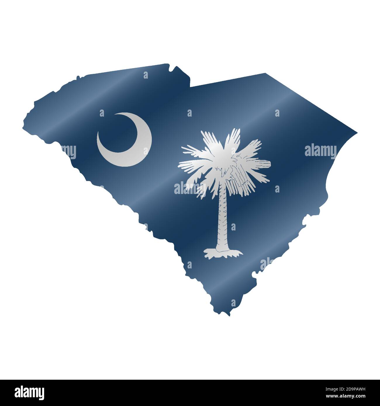 Waving flag map of South Carolina. Vector illustration Stock Vector ...