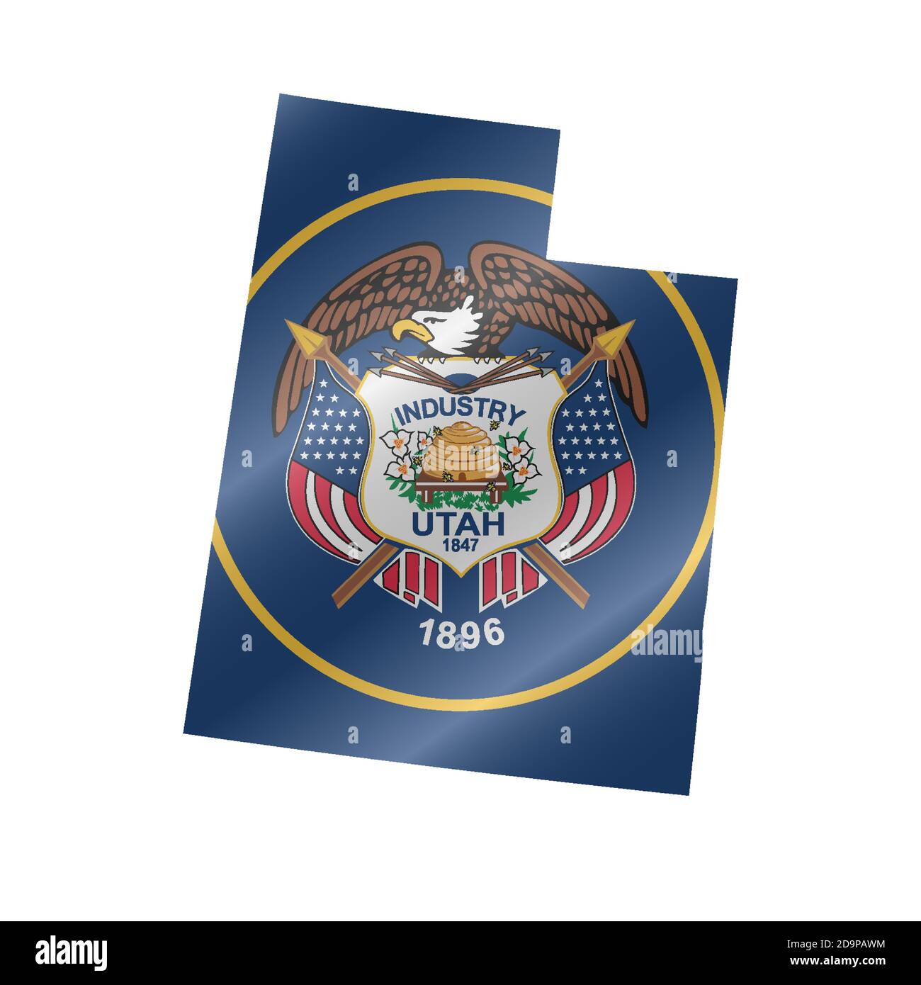 Waving flag map of Utah. Vector illustration Stock Vector Image & Art ...