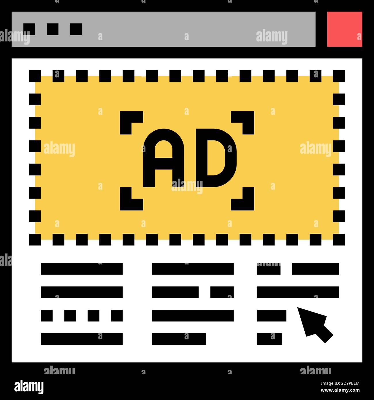 ad banner on website color icon vector illustration Stock Vector Image ...