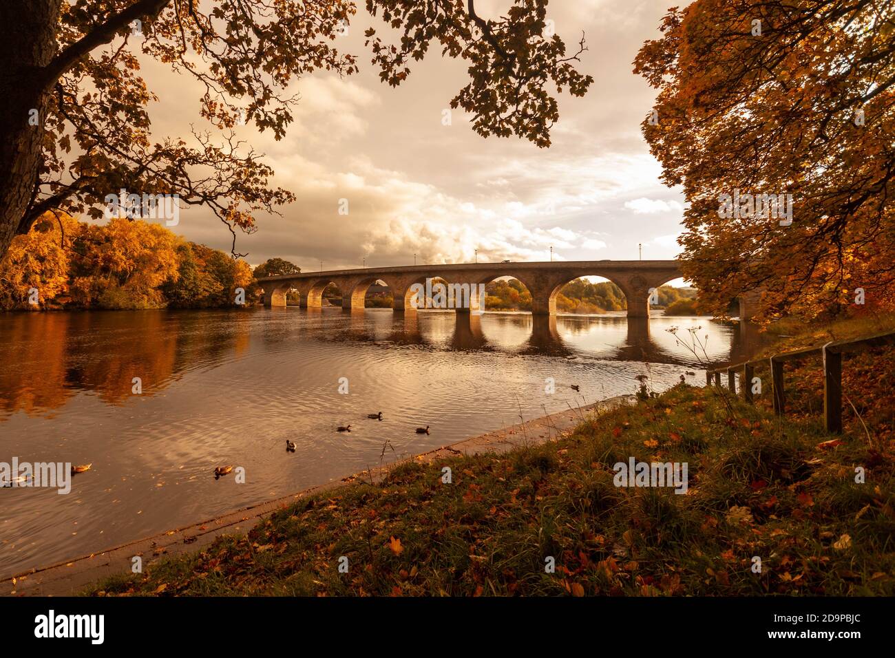 Hexham bridge Northumberland crossing over the river Tyne built 1795 ...