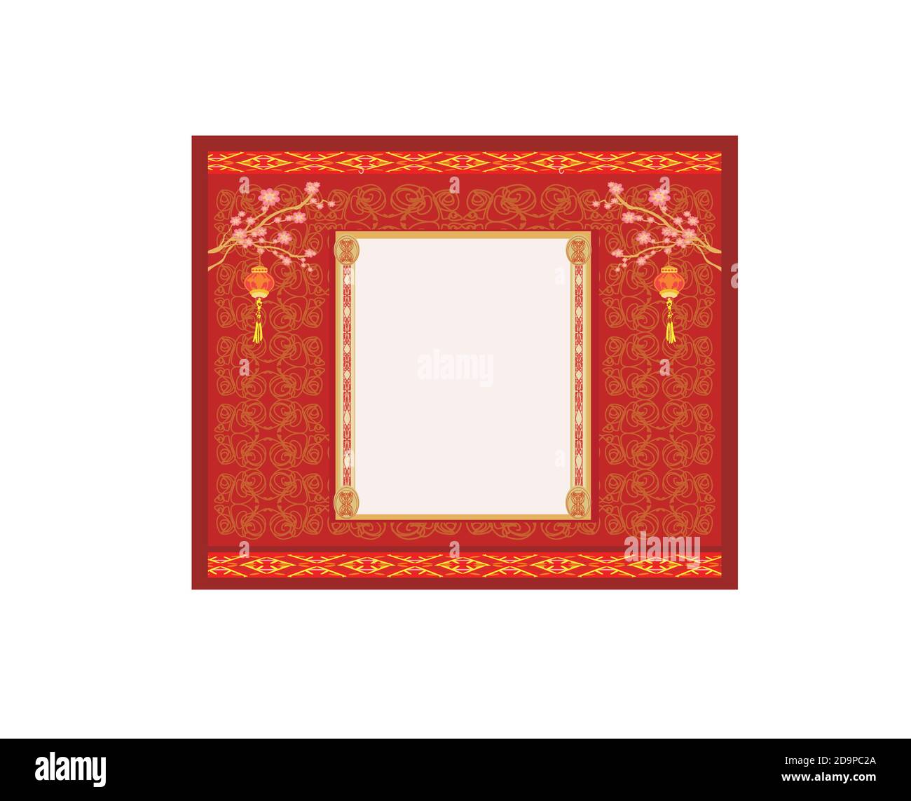 Chinese New Year with lanterns - frame Stock Vector Image & Art - Alamy