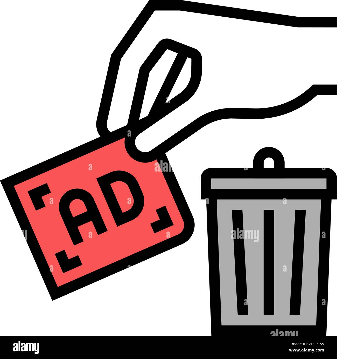 toss out advertisement color icon vector illustration Stock Vector ...