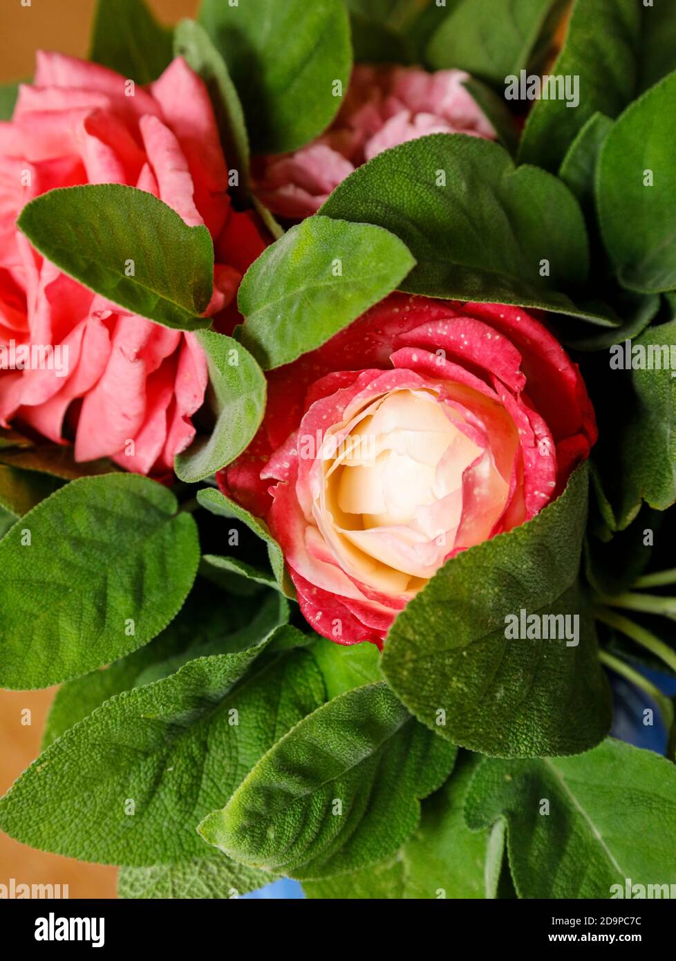 Bouquet of flowers with roses and sage Stock Photo - Alamy