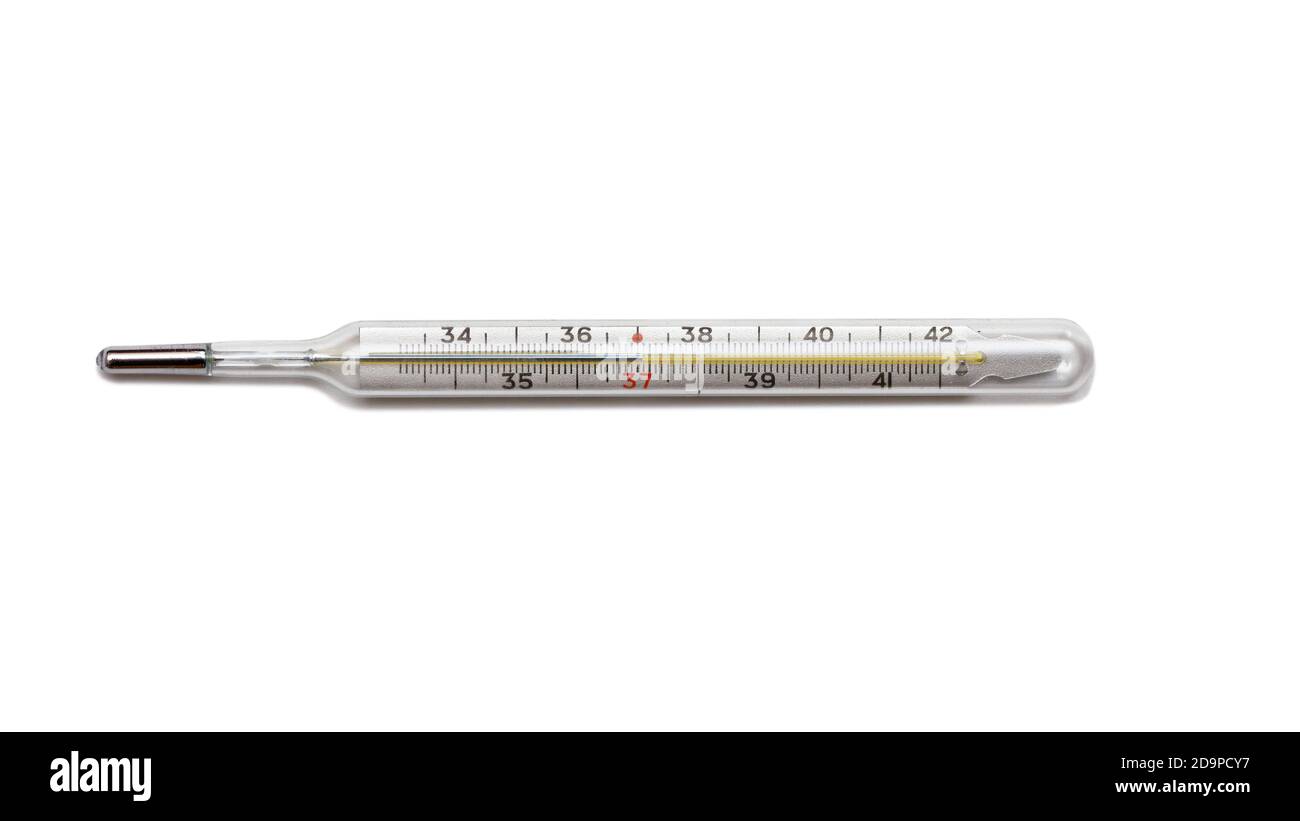 Closeup thermometer isolated on white background Stock Photo - Alamy