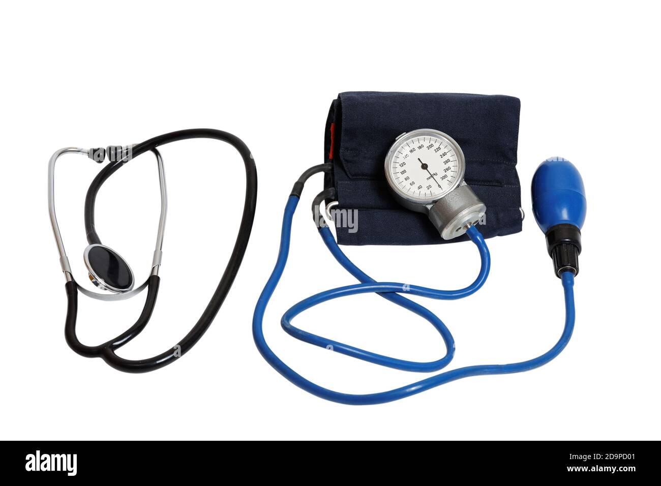 Medic instruments for measuring blood pressure - stethoscope and ...