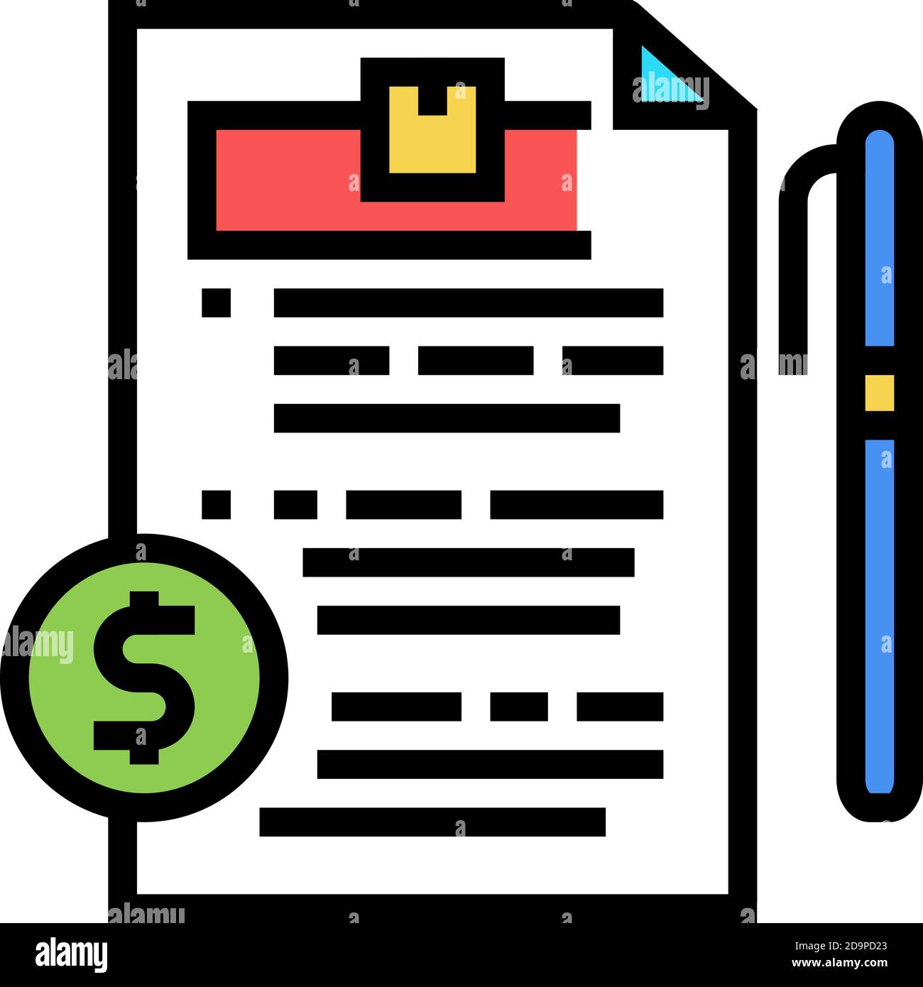 delivery contract sign color icon vector illustration Stock Vector ...