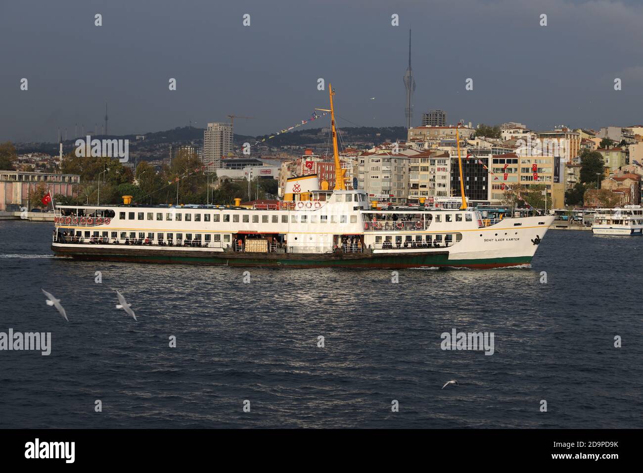 ISTANBUL, TURKEY - OCTOBER 29, 2020: Sehir Hatlari ferry in Bosphorus ...