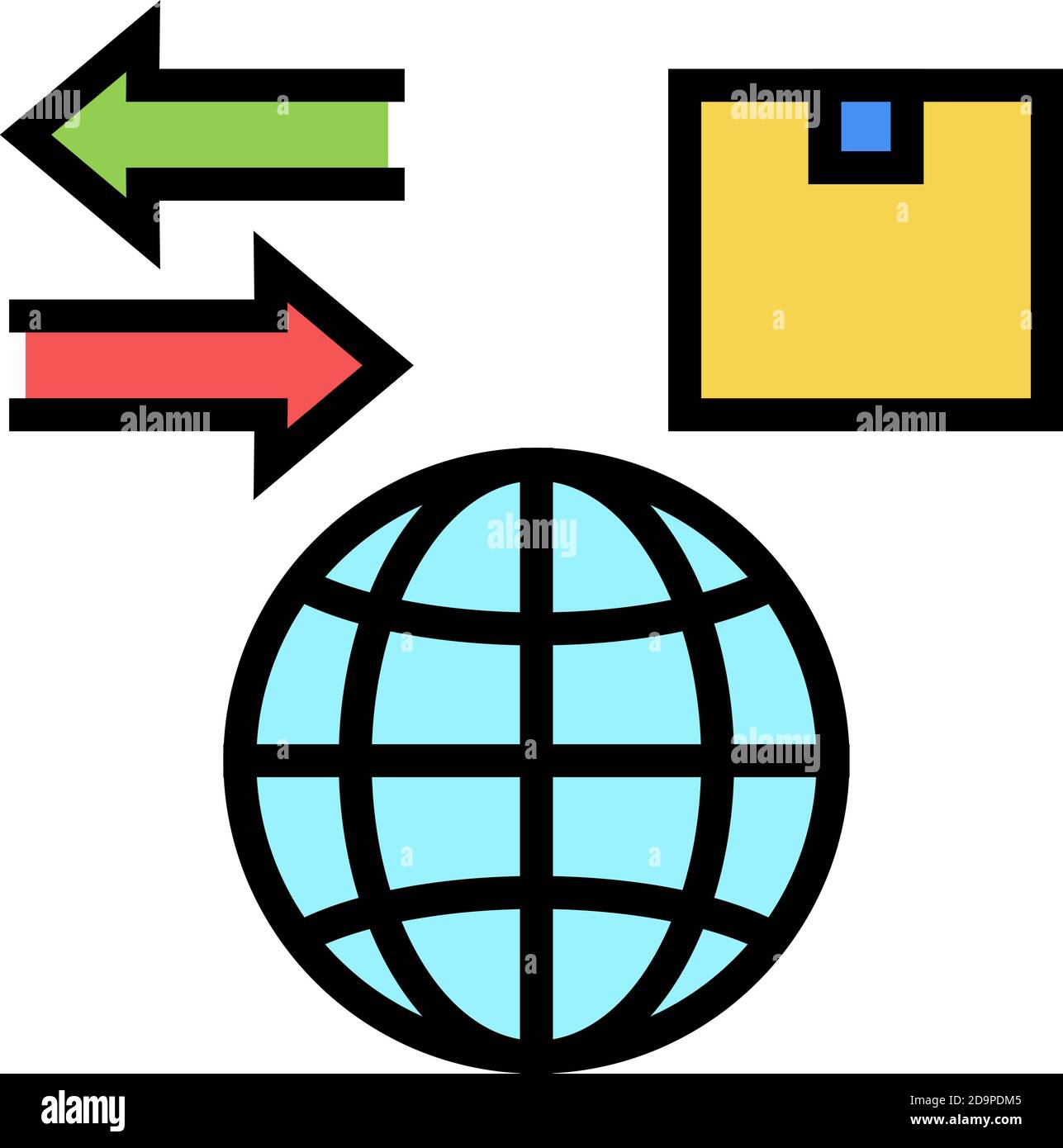 world import and export color icon vector illustration Stock Vector ...