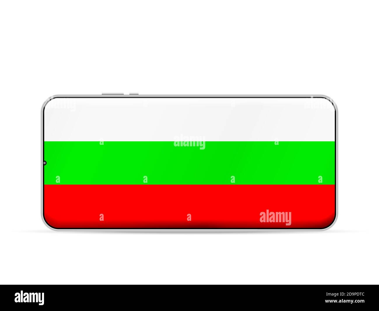 Bulgaria flag on smartphone screen. Vector illustration Stock Photo - Alamy