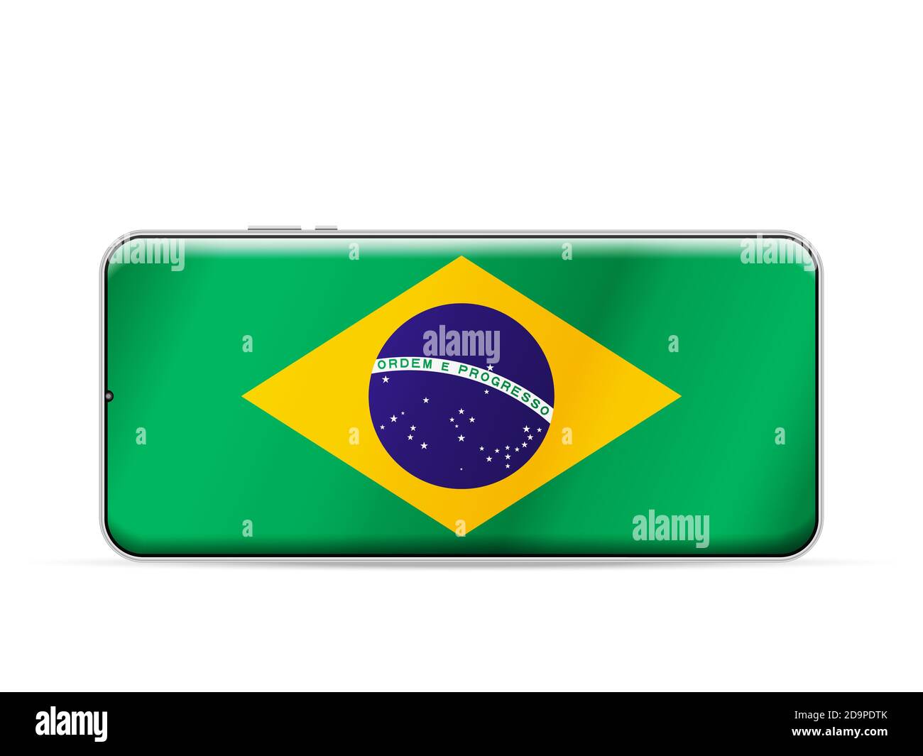 Brazil flag on smartphone screen. Vector illustration Stock Photo - Alamy