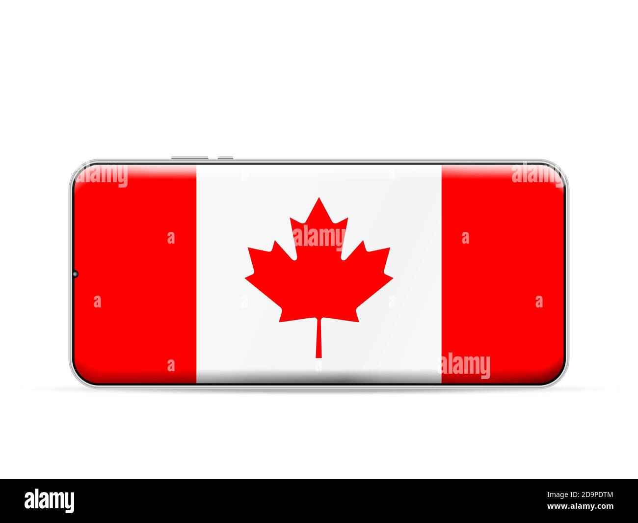 Canada flag on smartphone screen. Vector illustration Stock Photo - Alamy