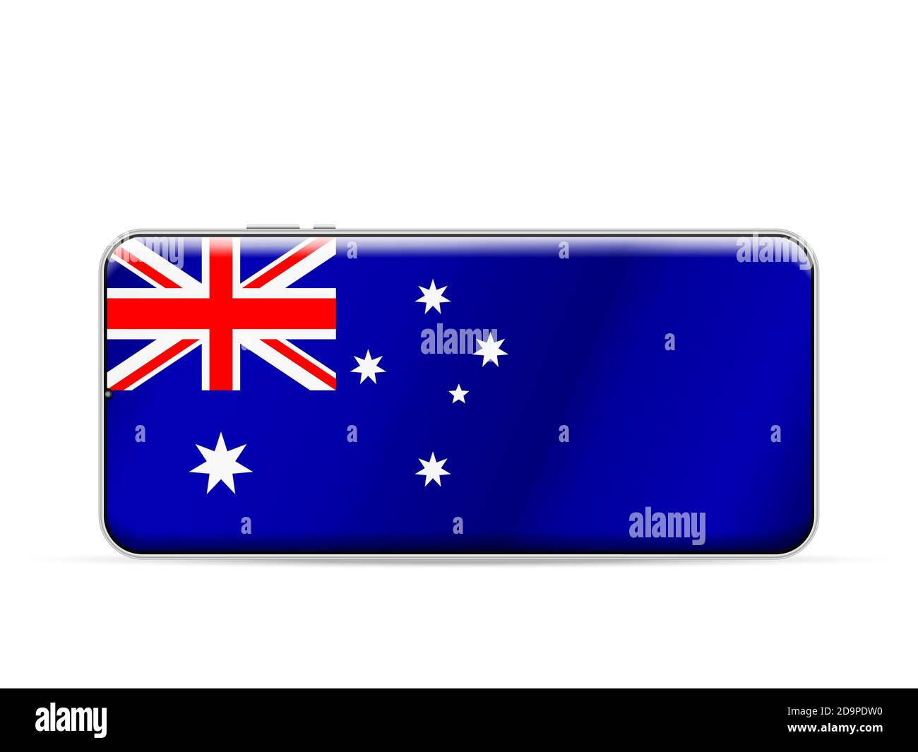 Australia flag on smartphone screen. Vector illustration Stock Photo ...