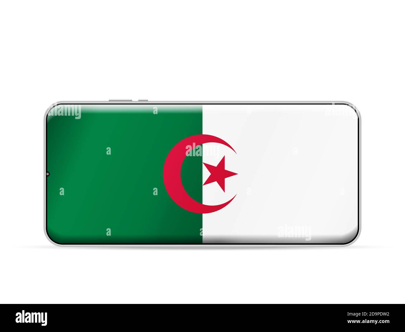 Algeria flag on smartphone screen. Vector illustration Stock Photo - Alamy