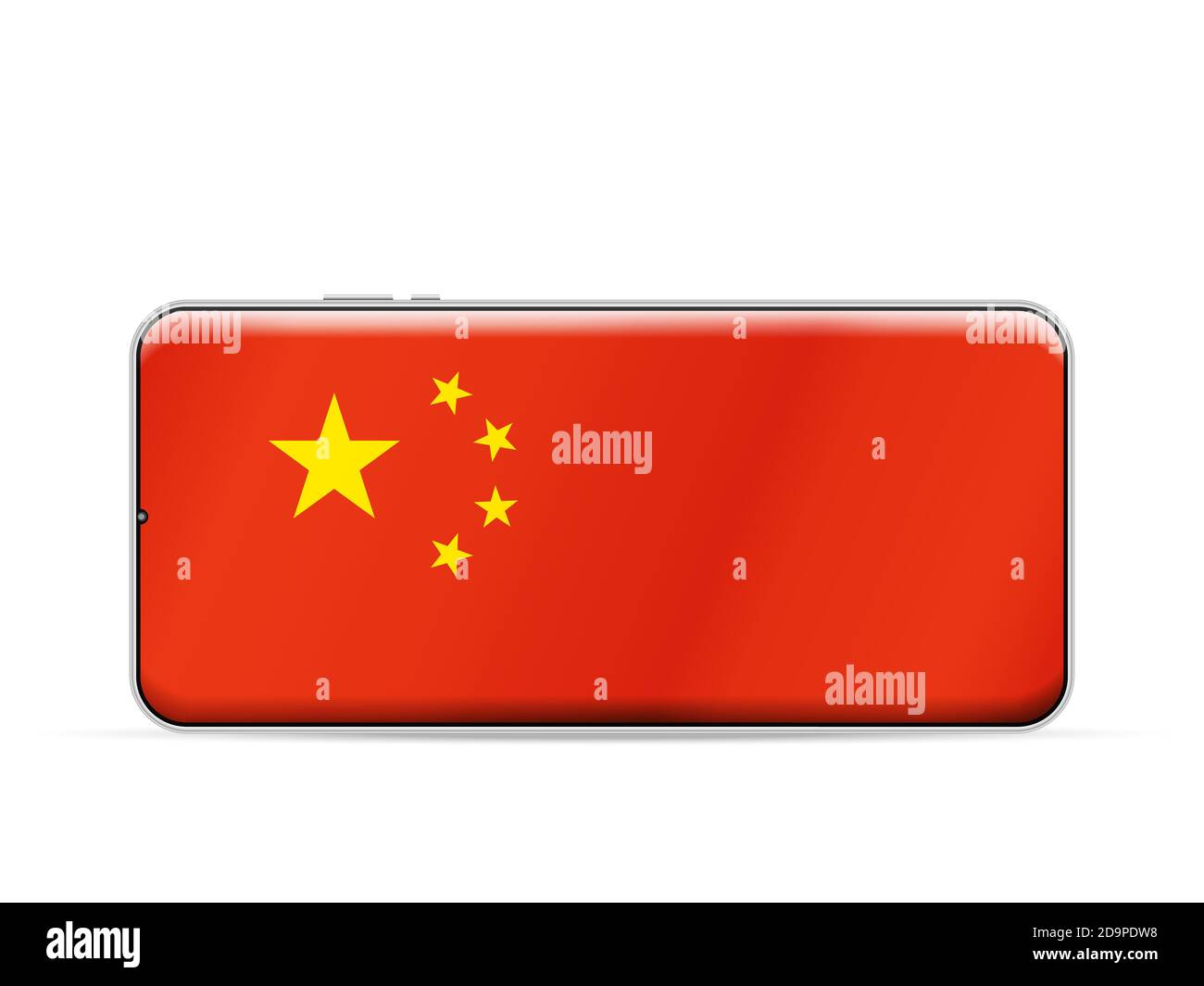 China flag on smartphone screen. Vector illustration Stock Photo - Alamy