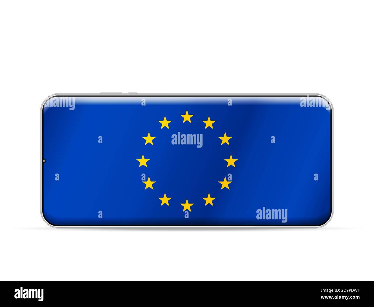 EU flag on smartphone screen. Vector illustration Stock Photo - Alamy