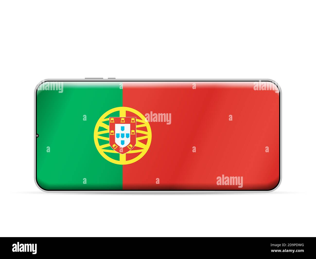 Portugal flag on smartphone screen. Vector illustration Stock Photo - Alamy