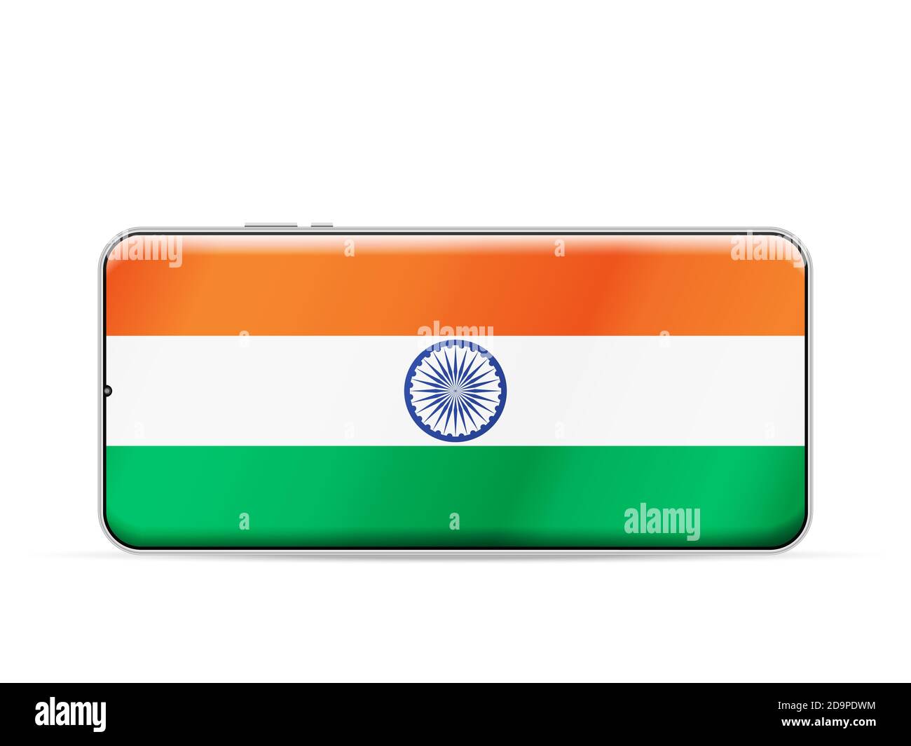 India flag on smartphone screen. Vector illustration Stock Photo - Alamy