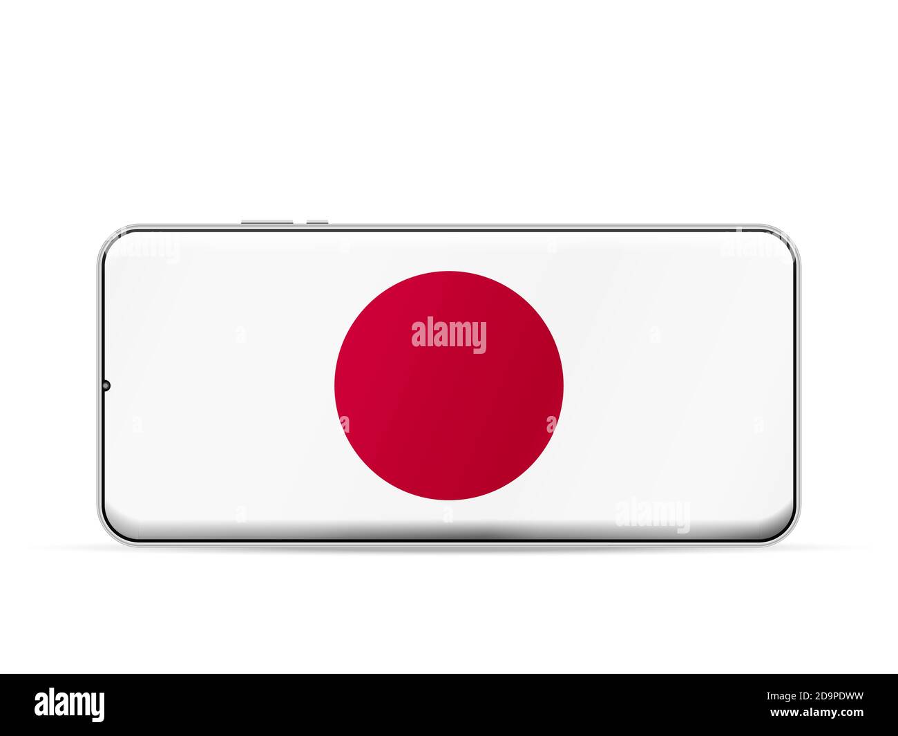 Japan flag on smartphone screen. Vector illustration Stock Photo - Alamy
