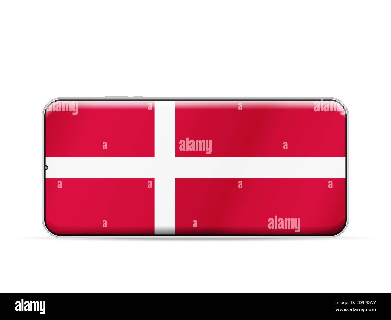 Denmark flag on smartphone screen. Vector illustration Stock Photo - Alamy