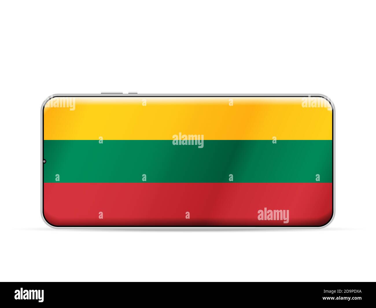 Lithuania flag on smartphone screen. Vector illustration Stock Photo ...