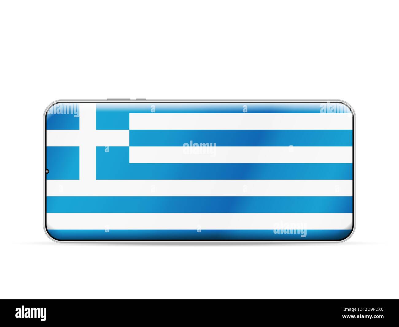 Greece flag on smartphone screen. Vector illustration Stock Photo - Alamy