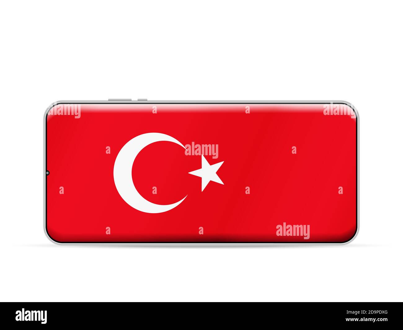 Turkey flag on smartphone screen. Vector illustration Stock Photo - Alamy