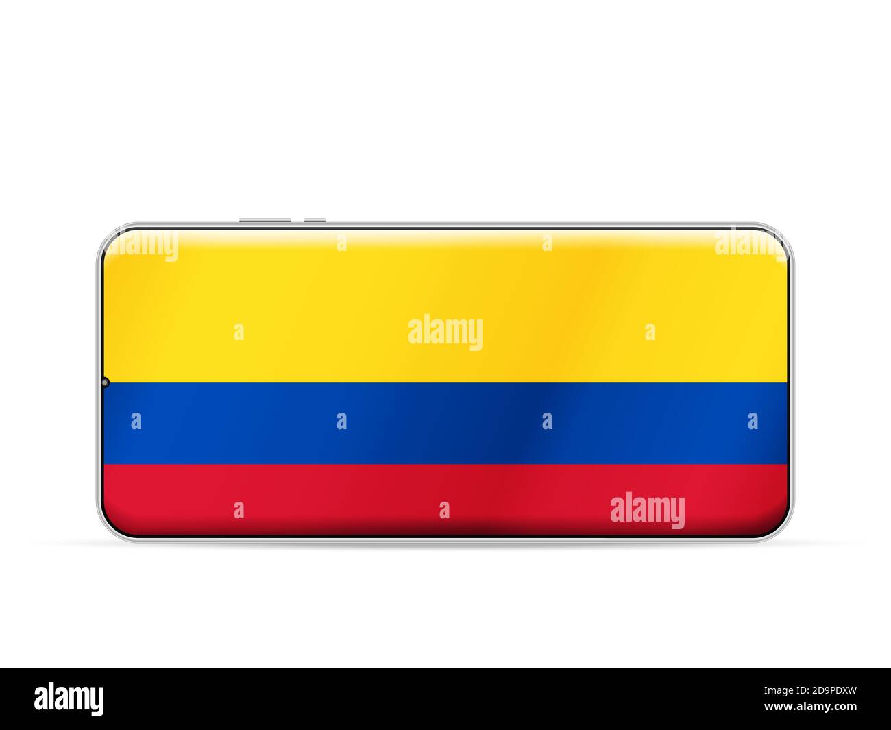 Colombia flag on smartphone screen. Vector illustration Stock Photo - Alamy