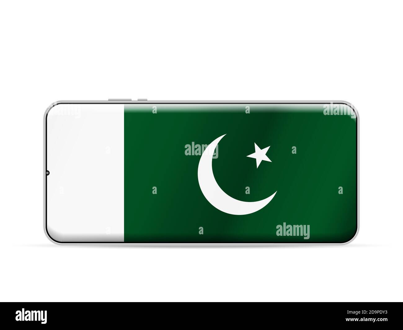 Pakistan flag on smartphone screen. Vector illustration Stock Photo - Alamy