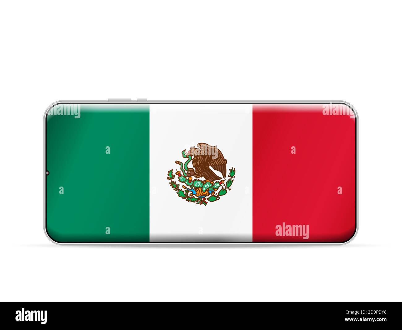 Mexico flag on smartphone screen. Vector illustration Stock Photo - Alamy