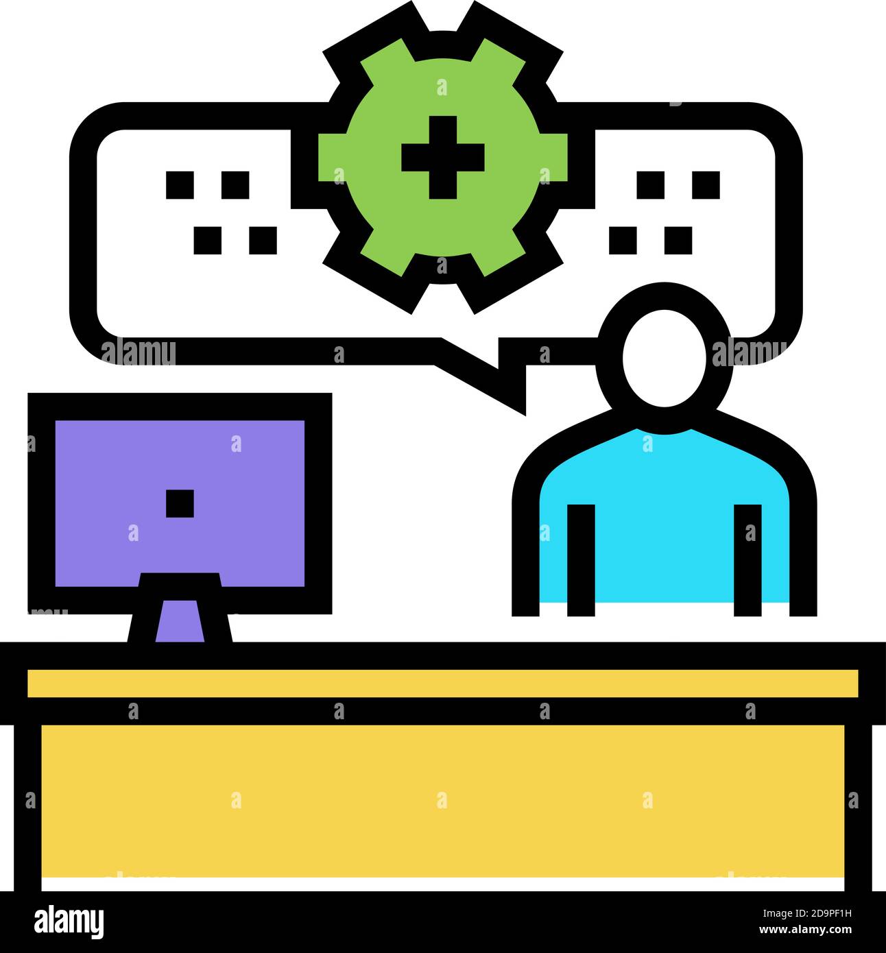 employee working process color icon vector illustration Stock Vector ...