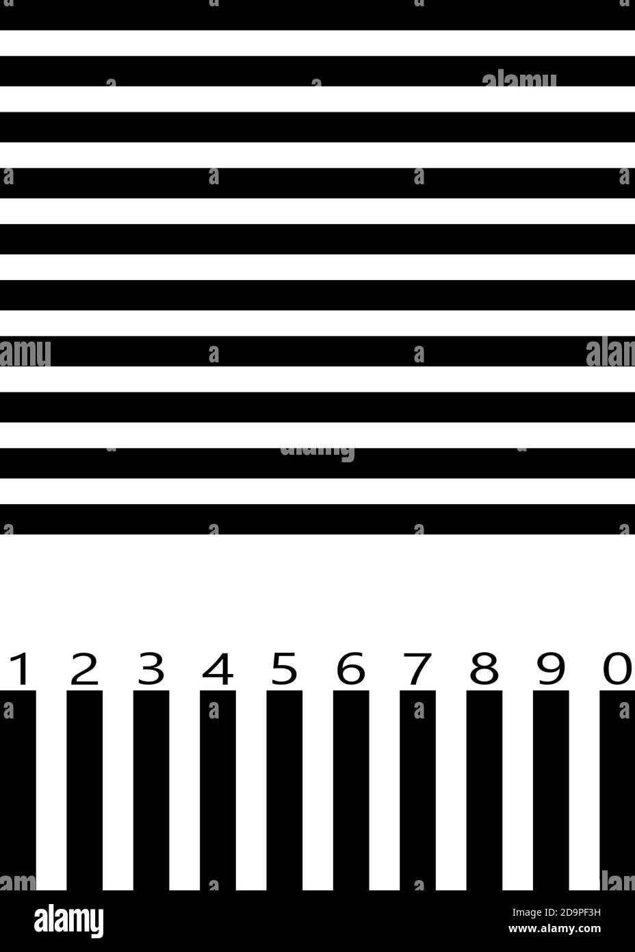 Numbers 0 to 9. Vertical and horizontal lines in black colour Stock ...