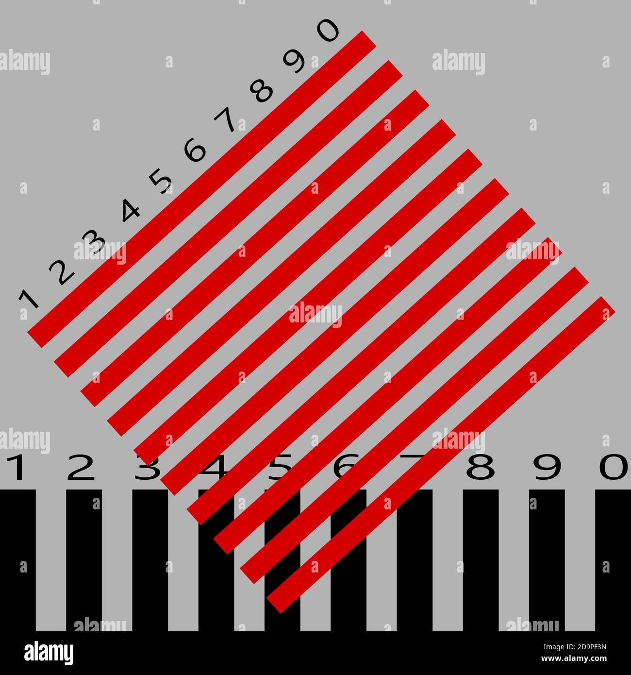 Abstract barcode illustration. Diagonal and horizontal lines and ...