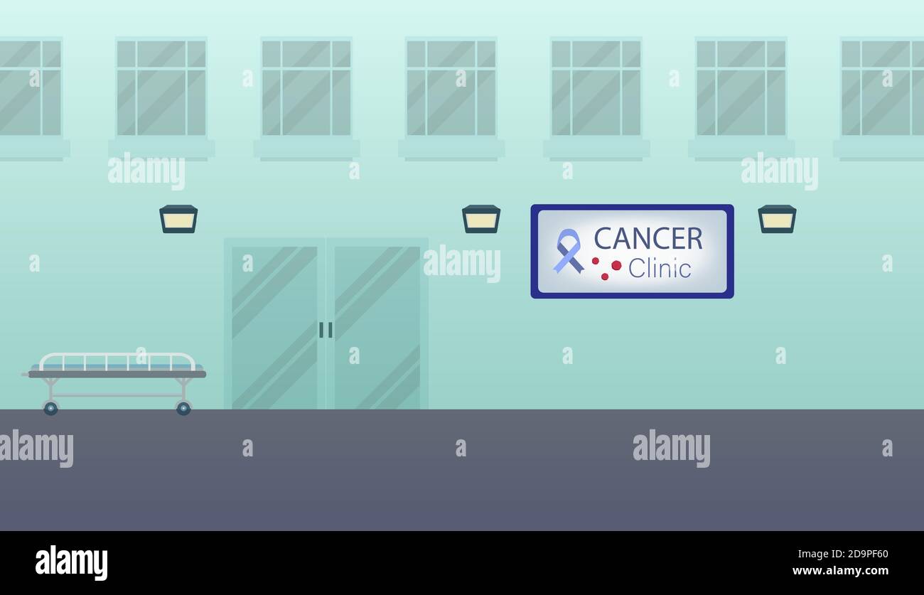 Cancer clinic building or exterior flat design vector illustration ...
