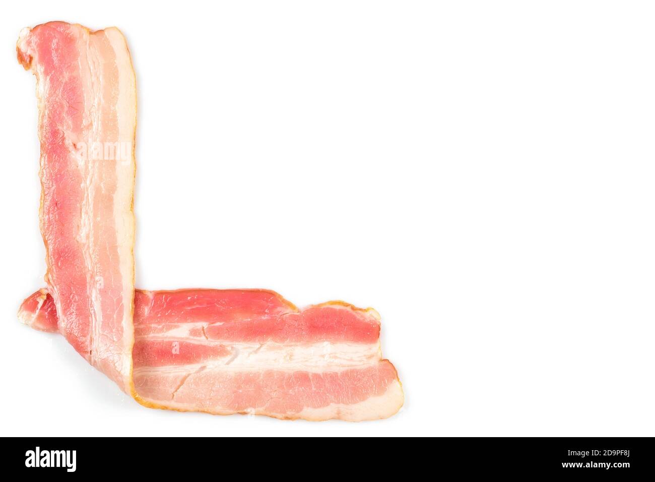 Rasher or sliced bacon ready for cooking. One piece of pork belly ...