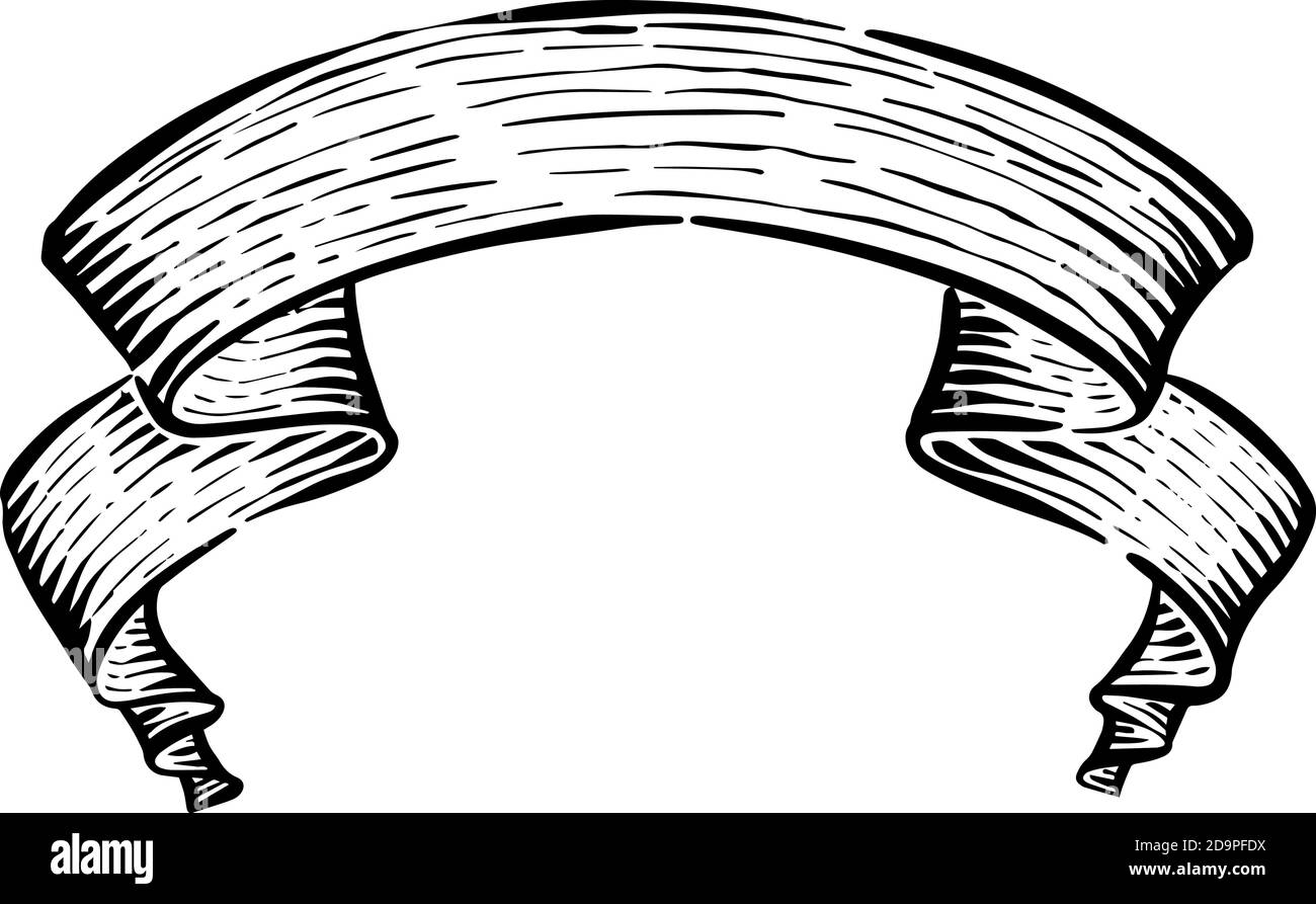 Hand drawn ribbon banners. Vintage elements vector illustration Stock Vector Image & Art - Alamy