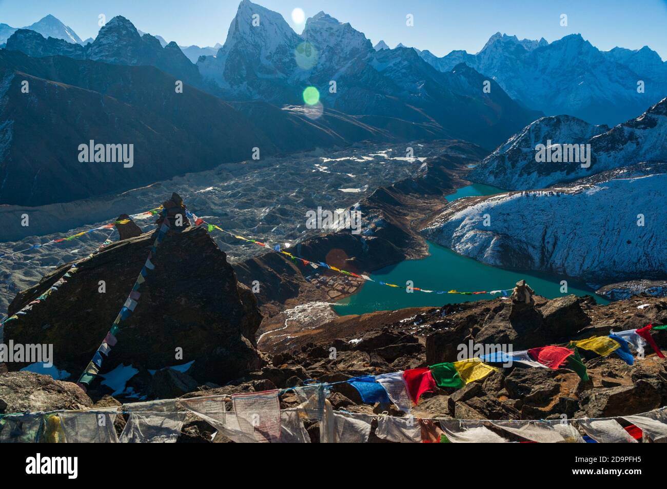 Gokyo from Gokyo Ri (Peak) on the Nepal Himalaya trekking route Stock ...