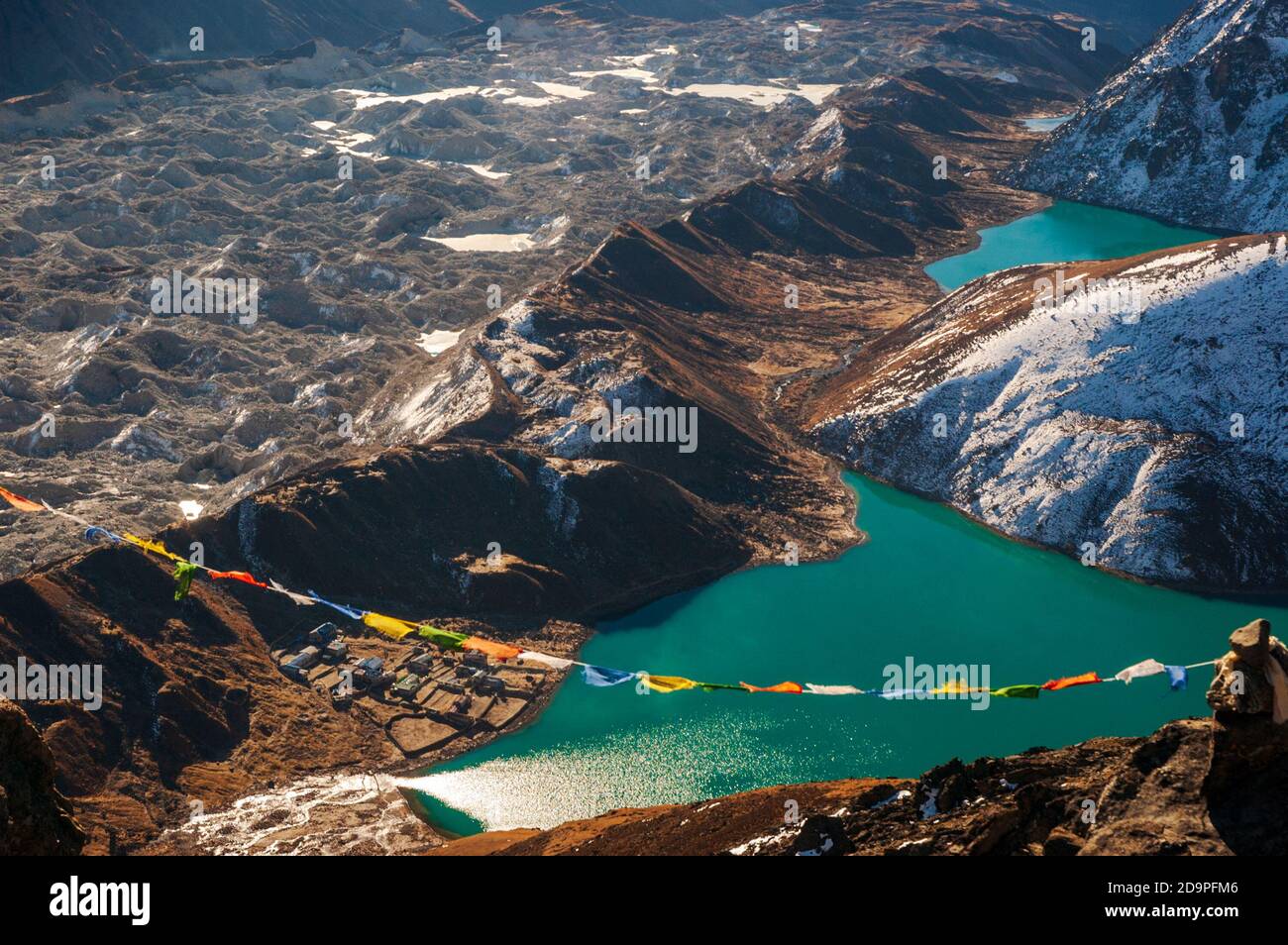 Gokyo from Gokyo Ri (Peak) on the Nepal Himalaya trekking route Stock ...