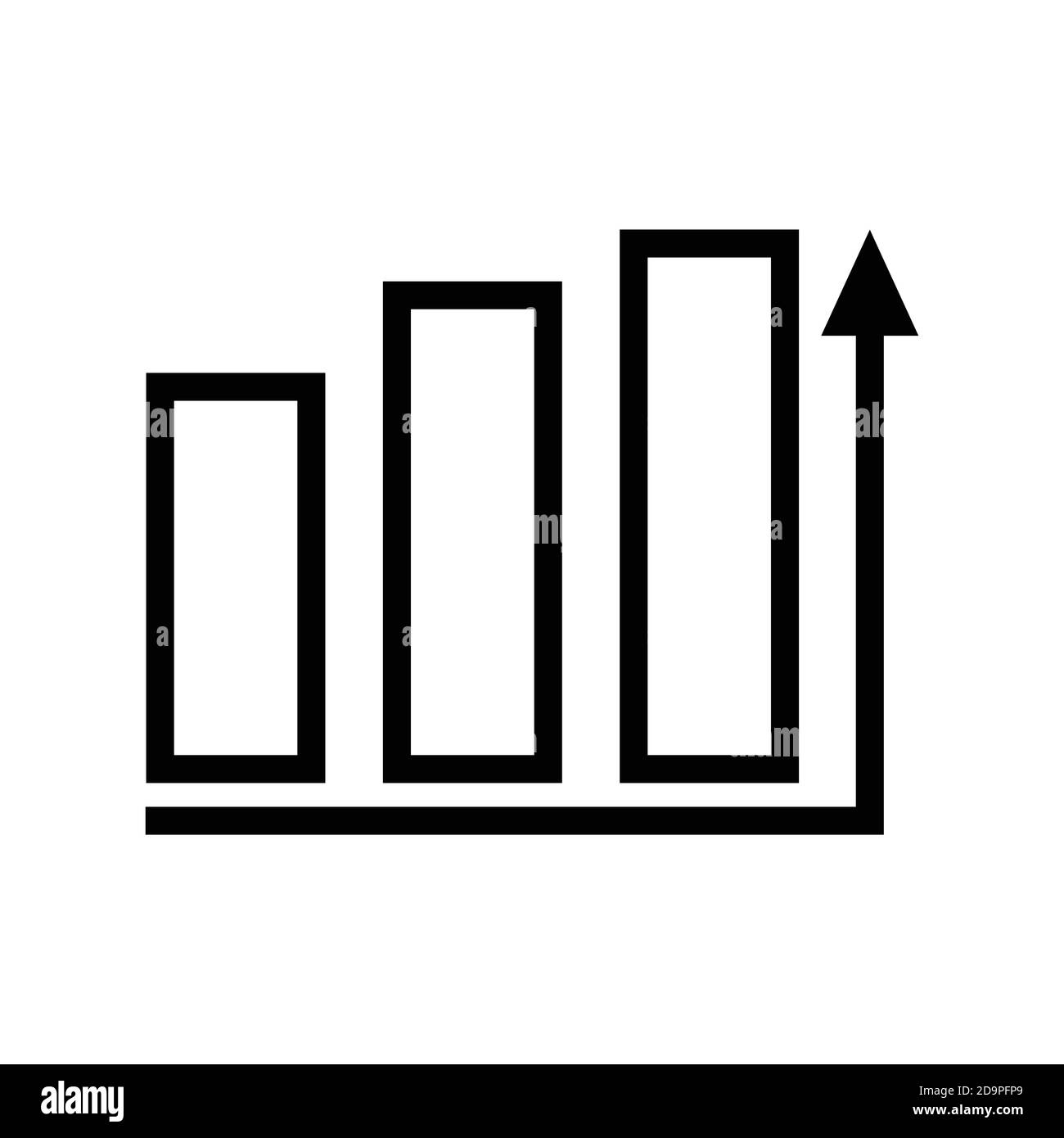 Chart icon, arrow go up, bar graph. line style icon. business icon ...