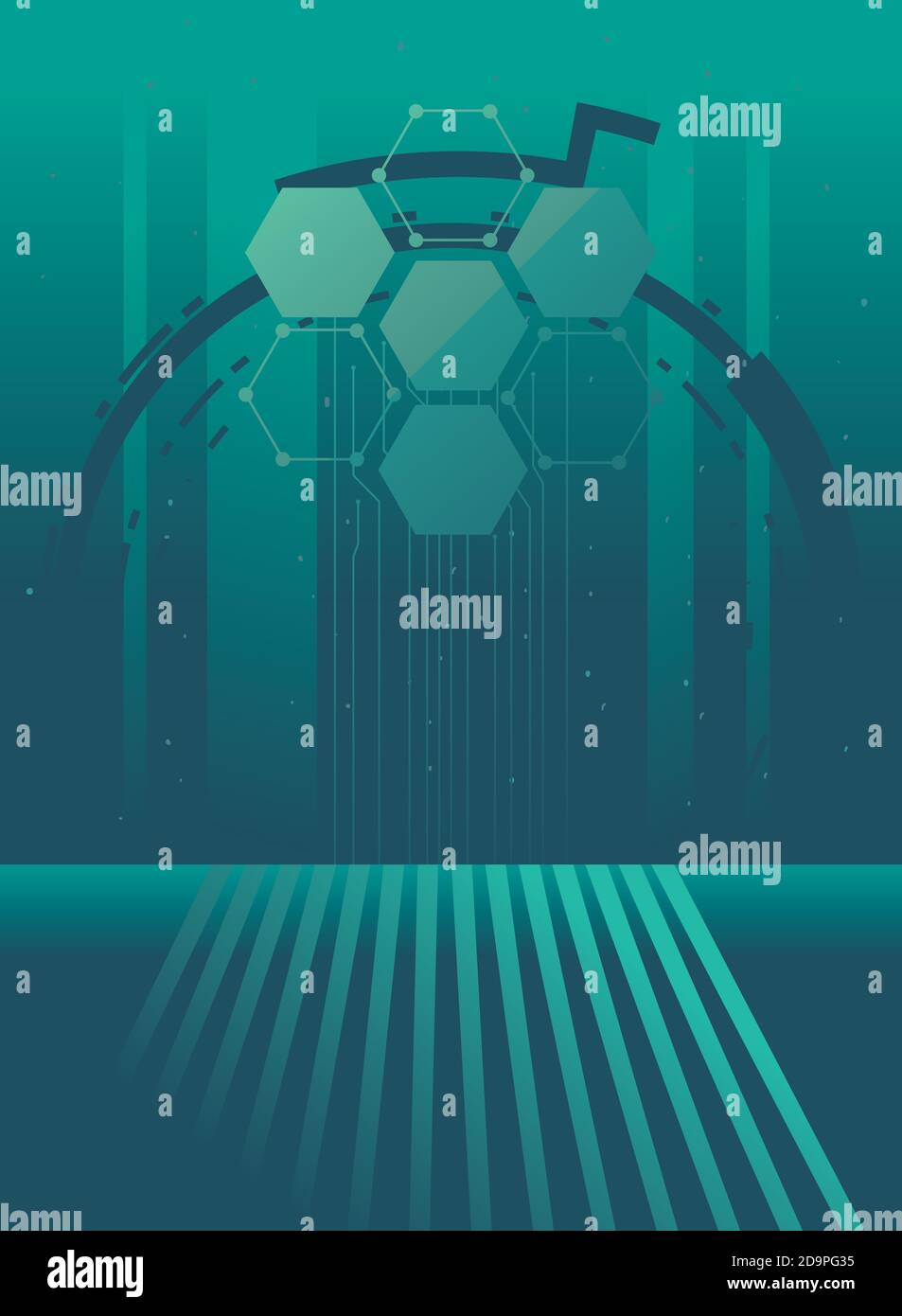 futuristic background with molecules technology, circuit electronic ...