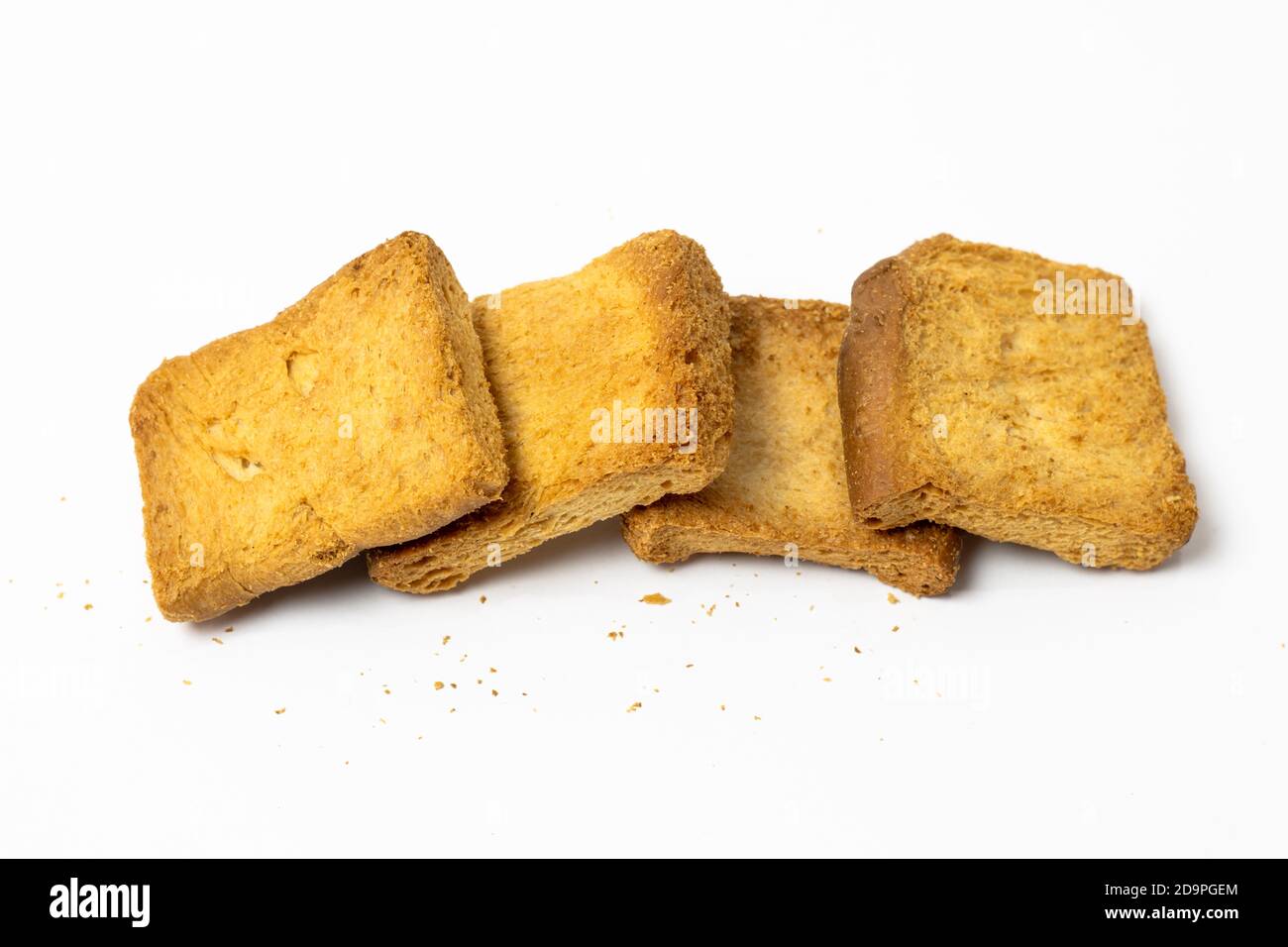 Stair of delicious toast biscuit isolated on white background Stock ...