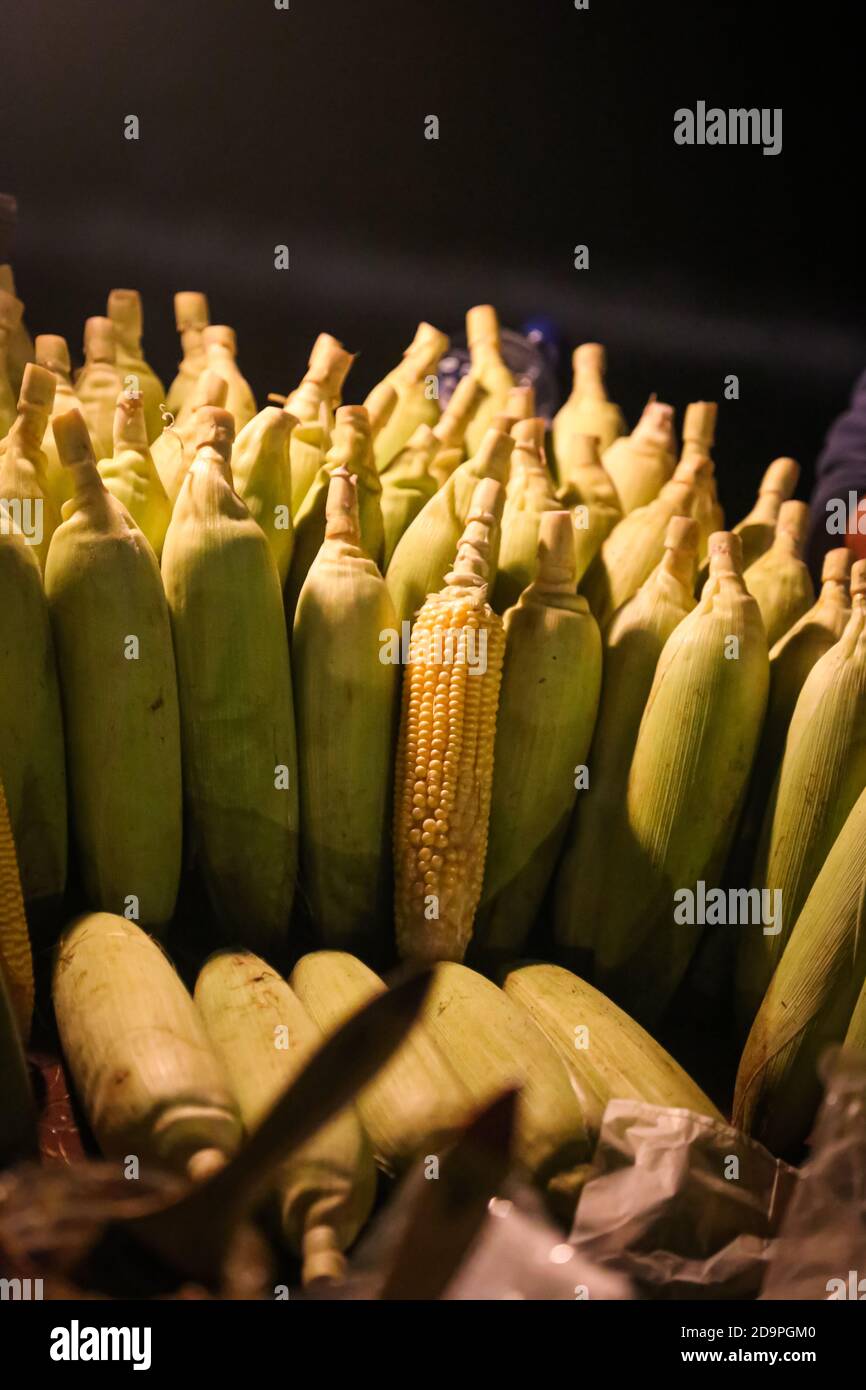 A charcoal grilled corn, typical asian snacks Stock Photo - Alamy