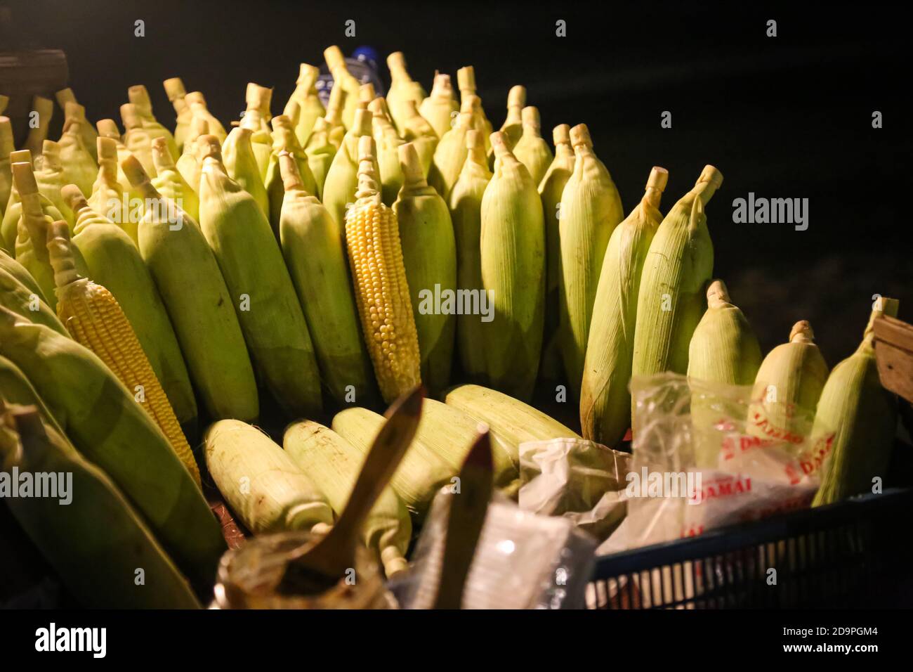 A charcoal grilled corn, typical asian snacks Stock Photo - Alamy